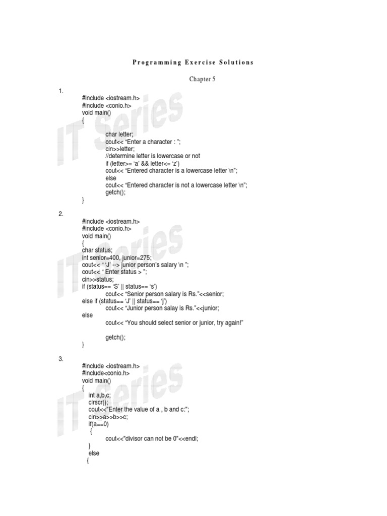 Programming Exercise Solutions | PDF | Notation | Programming Paradigms
