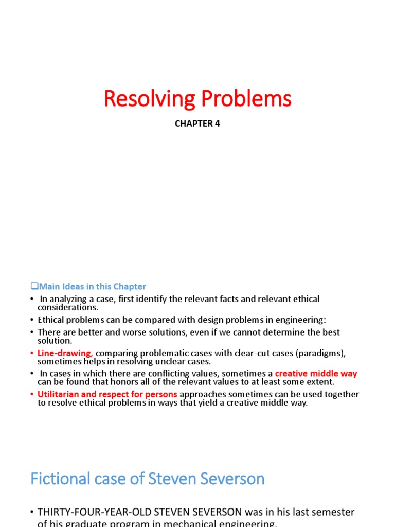 Resolving Problems (Chapter 4) PDF | PDF | Bribery | Engineer