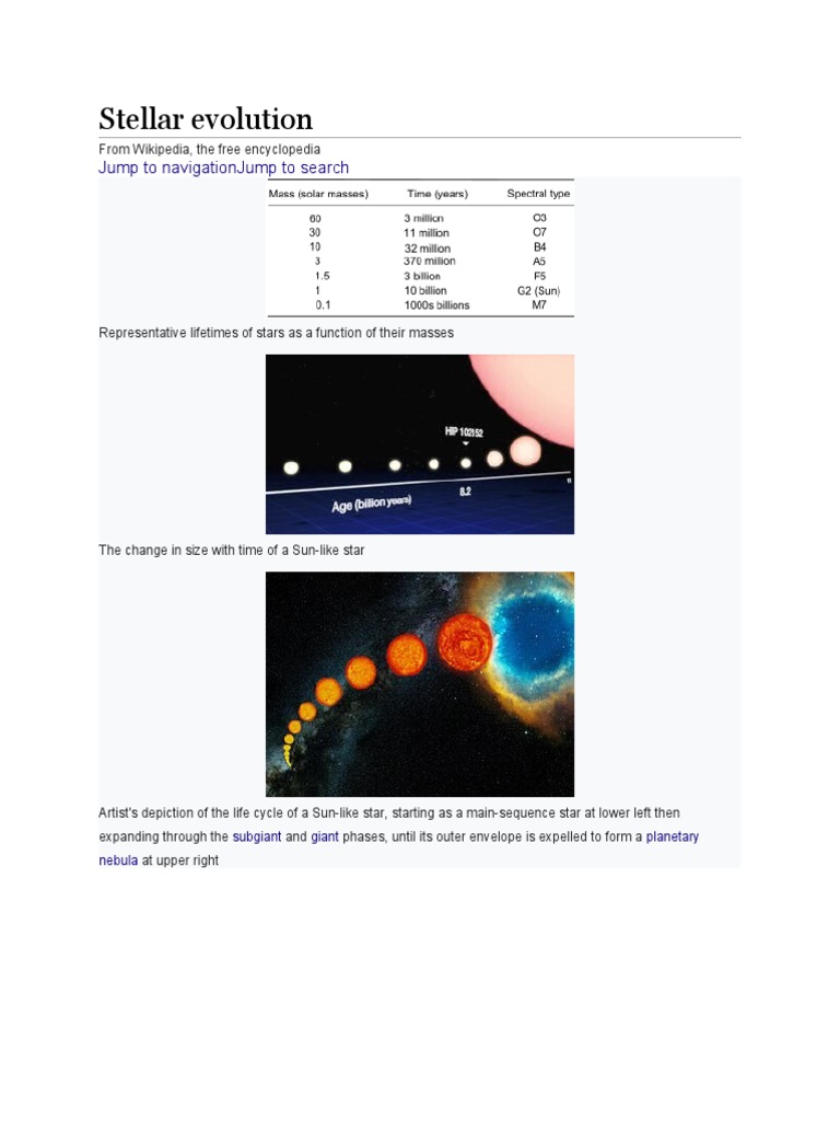 Stellar Evolution: Jump To Navigationjump To Search | PDF | Stars ...