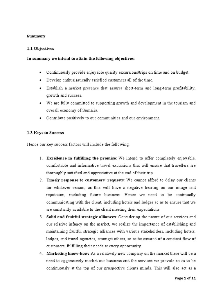 1.1 Objectives in Summary We Intend To Attain The Following Objectives ...