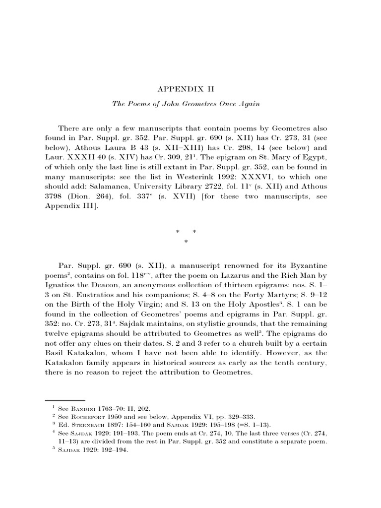 Appendix 2. The Poems of John Geometres Once Again (297-304) | PDF ...