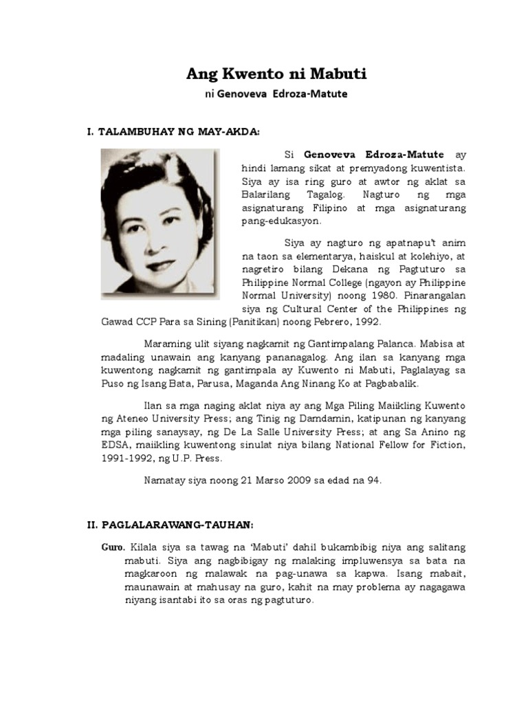Ang Kwento Ni Mabuti | PDF