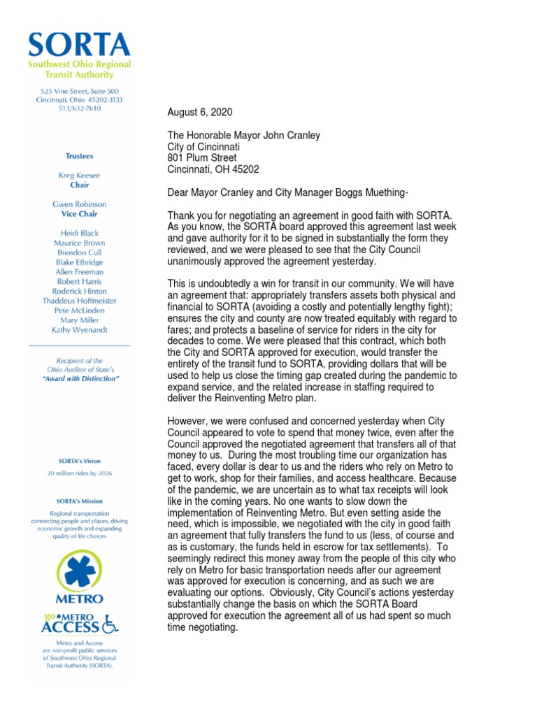 Letter To The Mayor and City Manager | PDF | Economies | Government