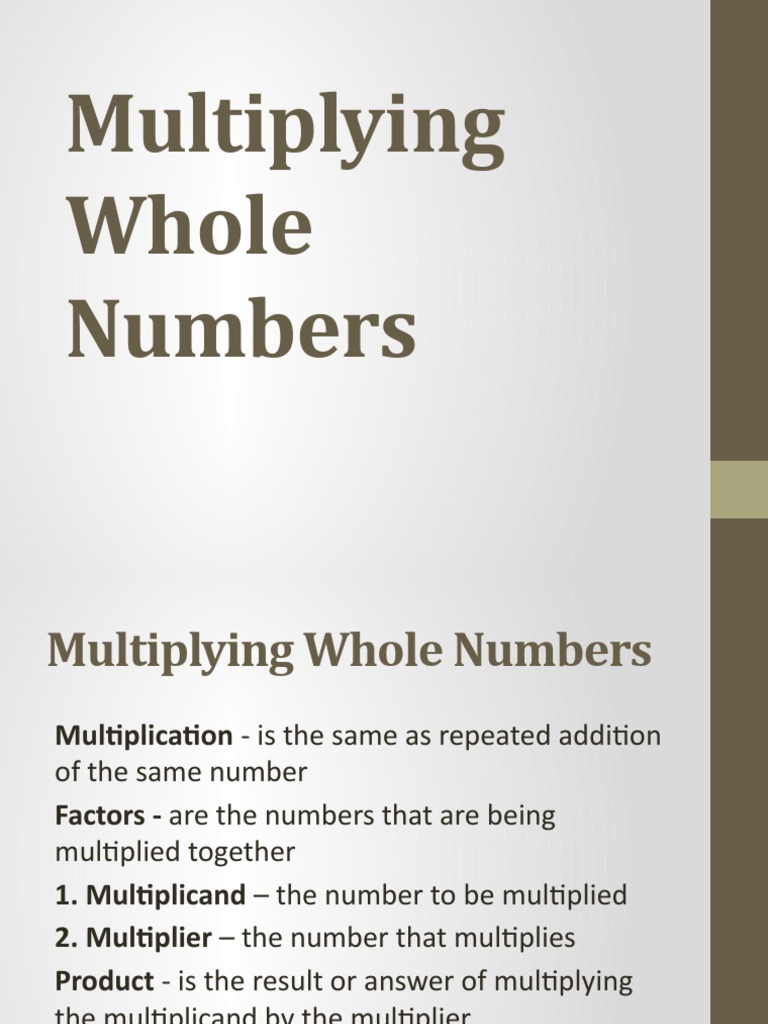 Multiplying Whole Numbers 5 | PDF