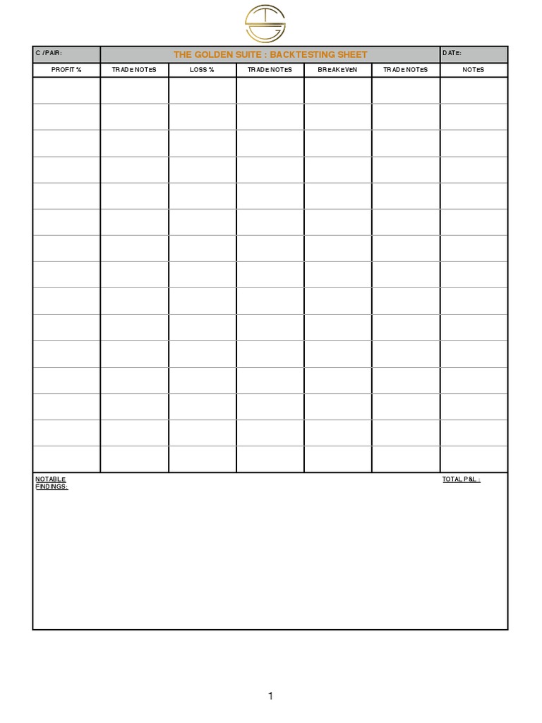 Backtest Sheet 1 PDF | PDF