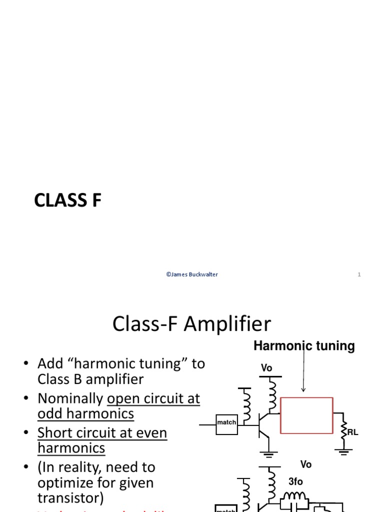 Class F: ©james Buckwalter | PDF | Amplifier | Power Inverter