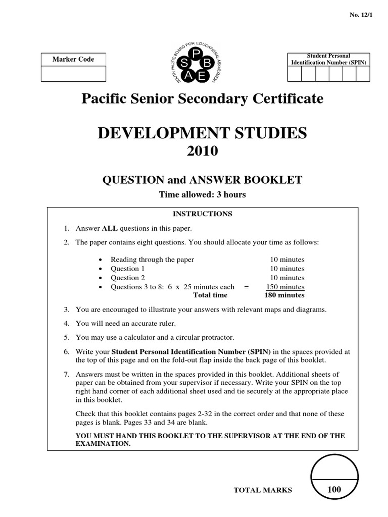 PSSC Dev Studies QP | PDF | Food Security | Energy Development