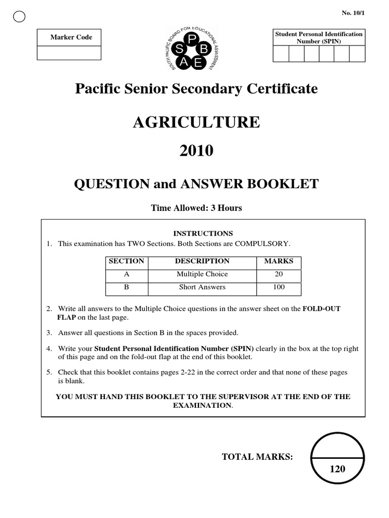 PSSC Agriculture QP | PDF | Soil | Organic Farming