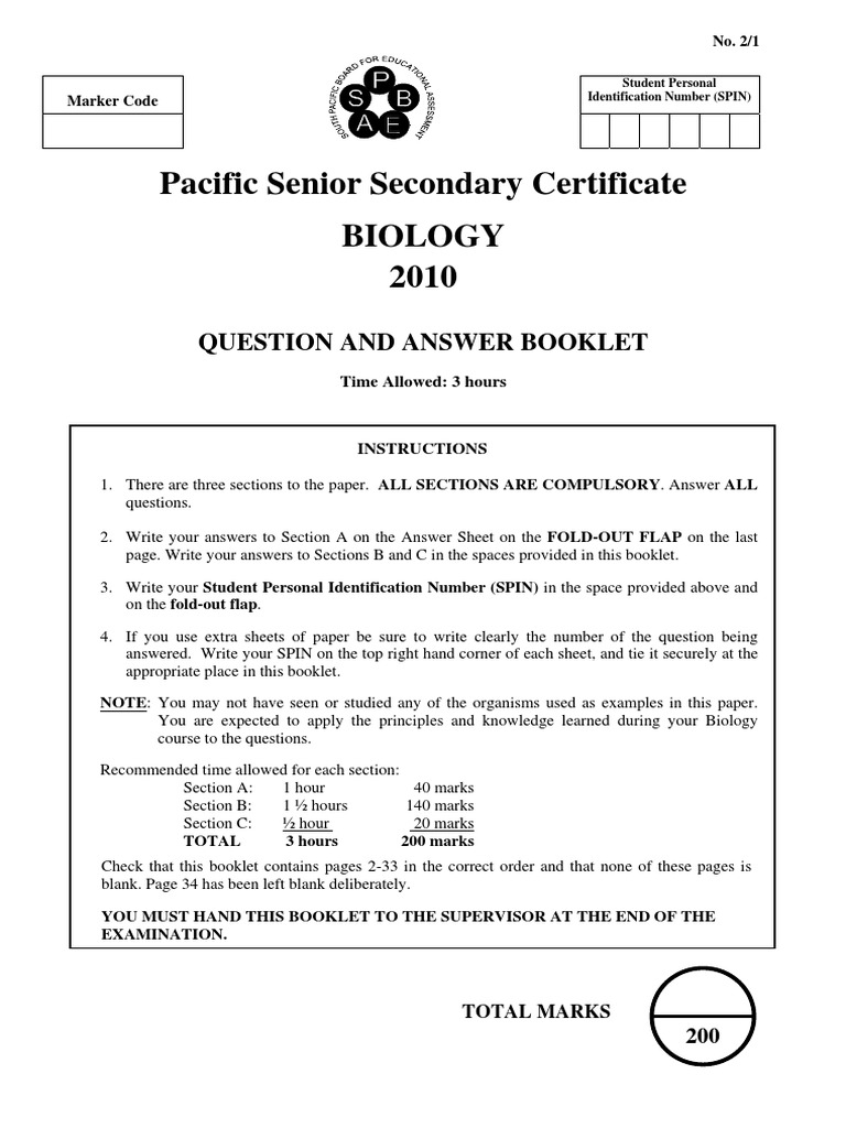 PSSC Biology QP | PDF | Dominance (Genetics) | Circulatory System