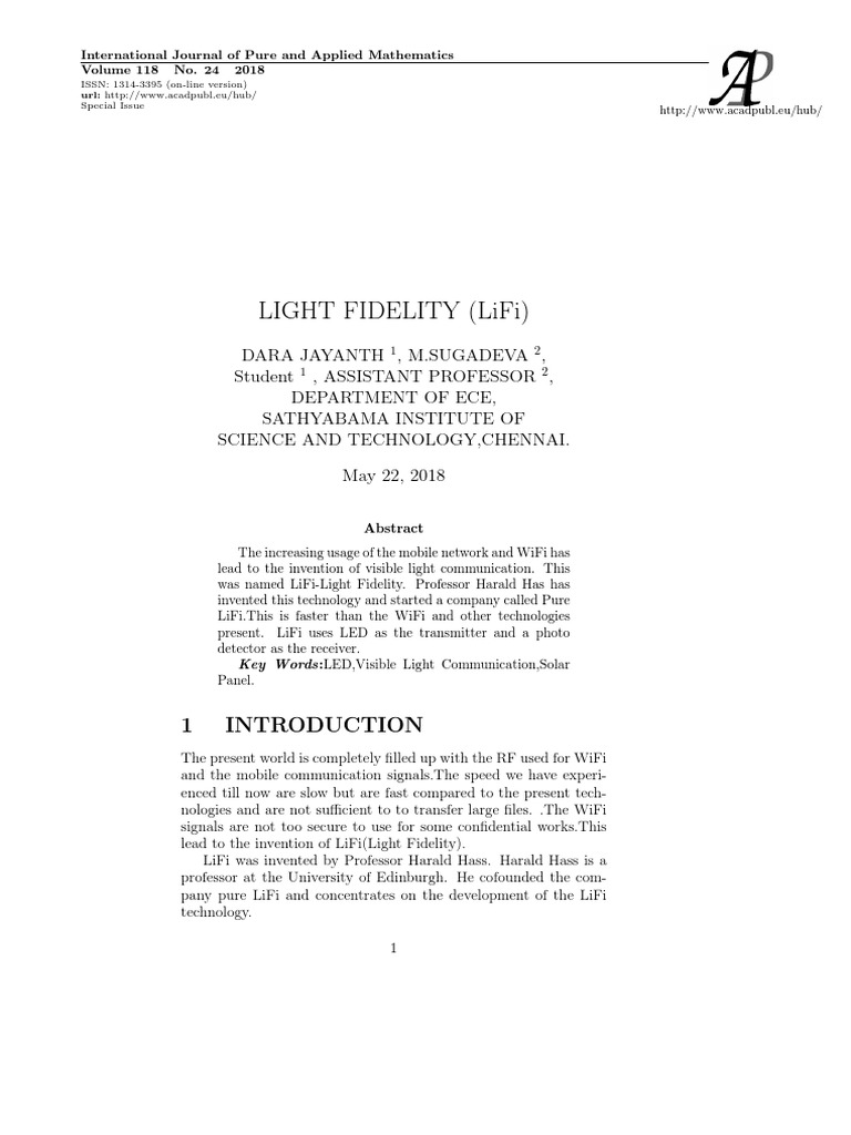 LiFI Paper | PDF | Electromagnetic Spectrum | Wi Fi