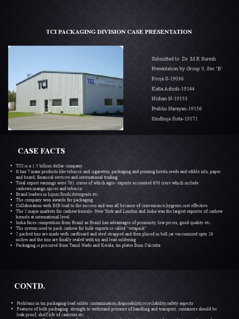 Tci Packaging Division Case Presentation | PDF | Packaging And Labeling ...