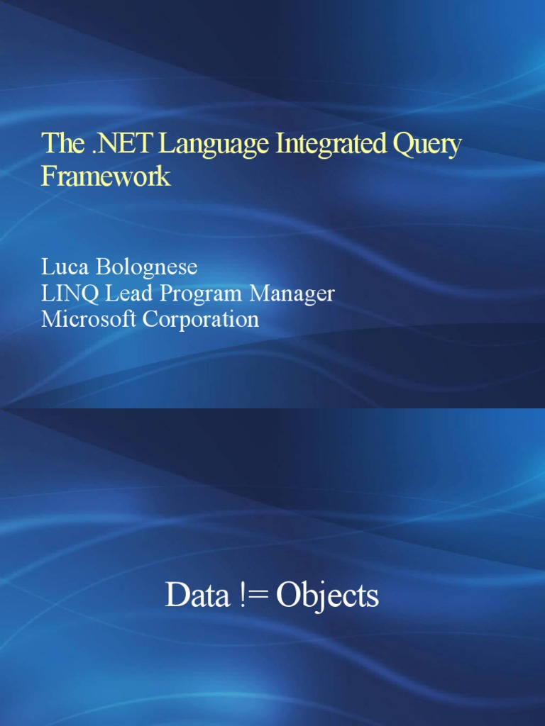 Overview of the LINQ Framework | PDF