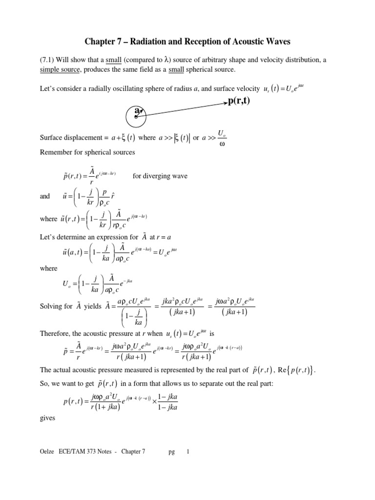 Chapter - 7a Radiation and Reception of Acoustic Waves | PDF | Sphere ...