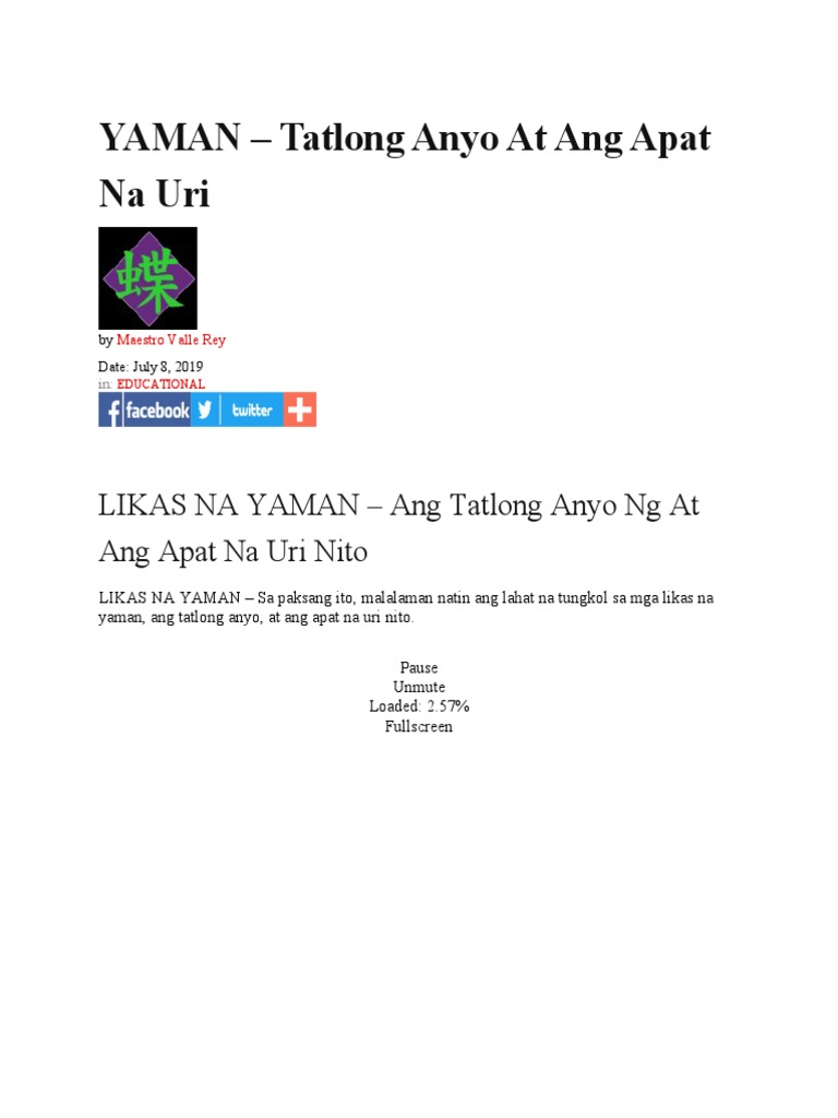 Notes On Likas Na Yaman (Gift of Nature) | PDF