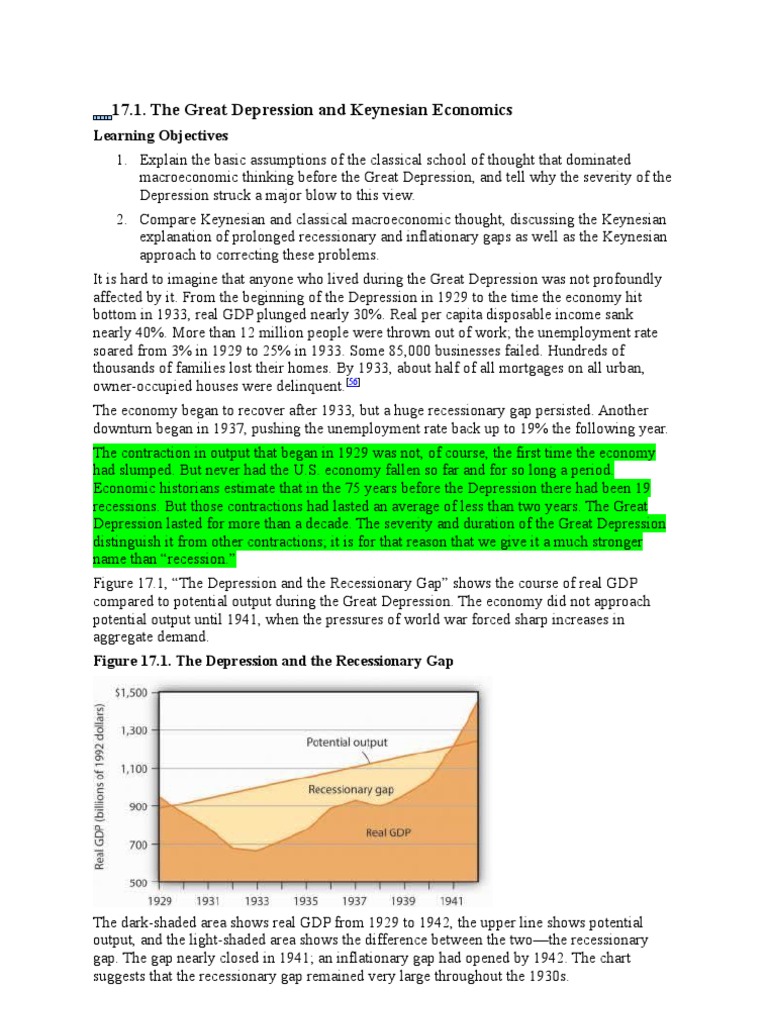 Keynesian Economics and the Great Depression | PDF | Finance & Money ...