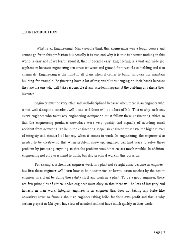 Assignment 1 (Contoh) | PDF | Engineer | Integrity
