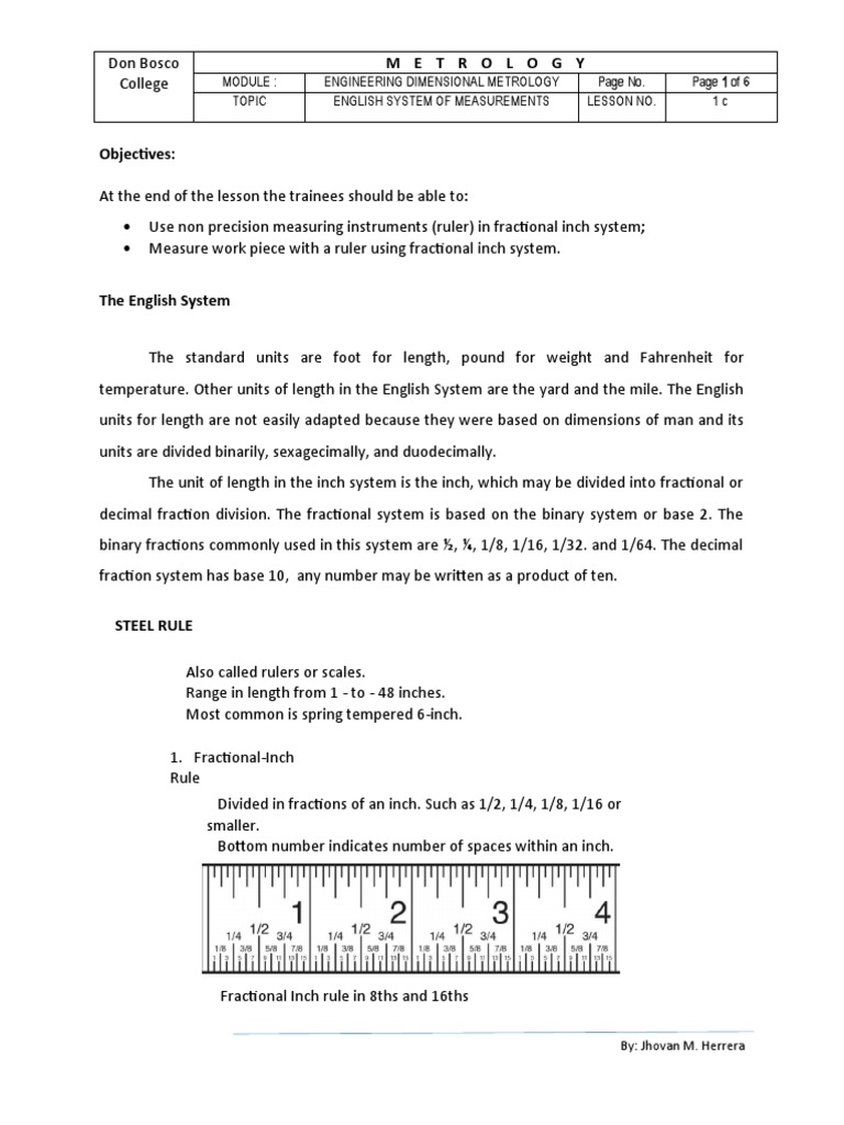 Metrology: Engineering Dimensional Metrology Page No. Page 1 of 6 Topic ...