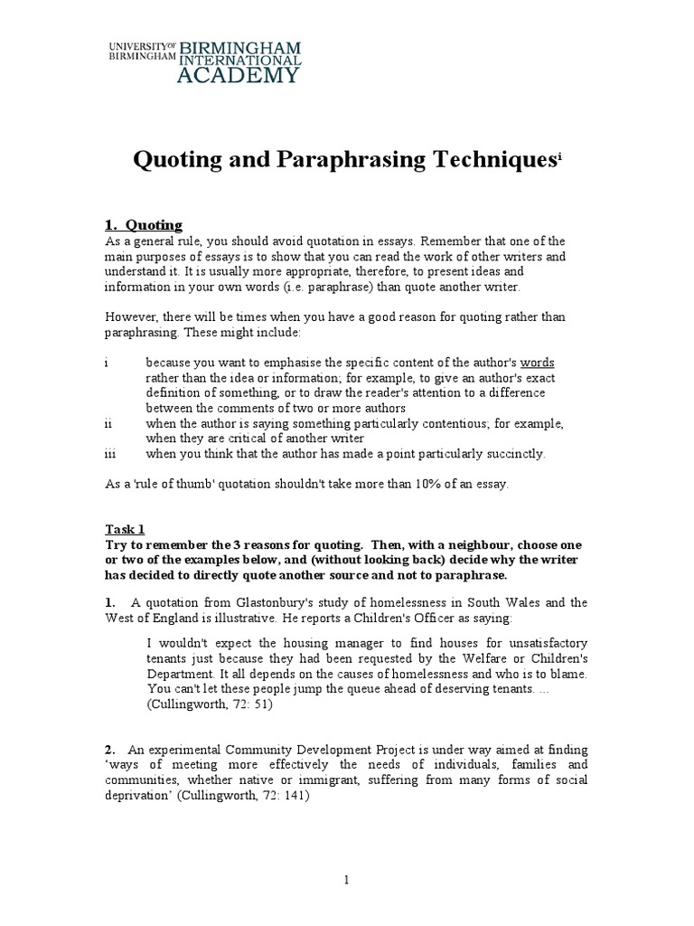 29 Quoting and Paraphrasing Techniques | PDF | Keynesian Economics ...