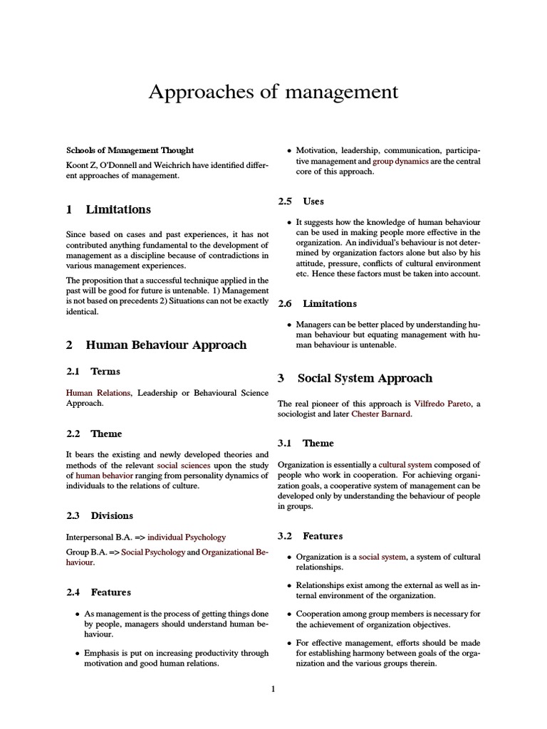 Approaches of Management | PDF | System | Decision Making