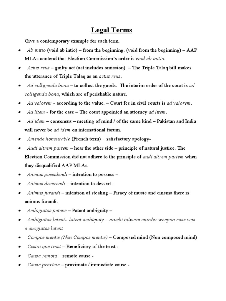 Legal Terms | PDF | Nolo Contendere | Plea