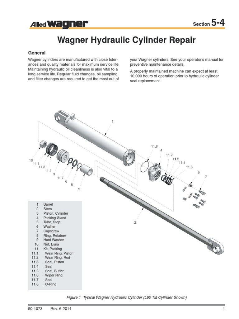 Wagner Hydraulic Cylinder Repair: Section | PDF | Equipment ...