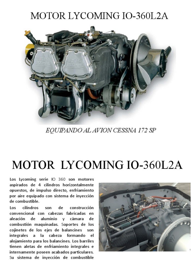 Motor Lycoming Io-360l2a | PDF | Inyección de combustible | Pistón