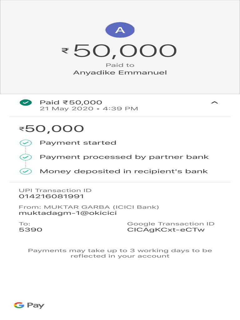 Receipt Google Pay | PDF