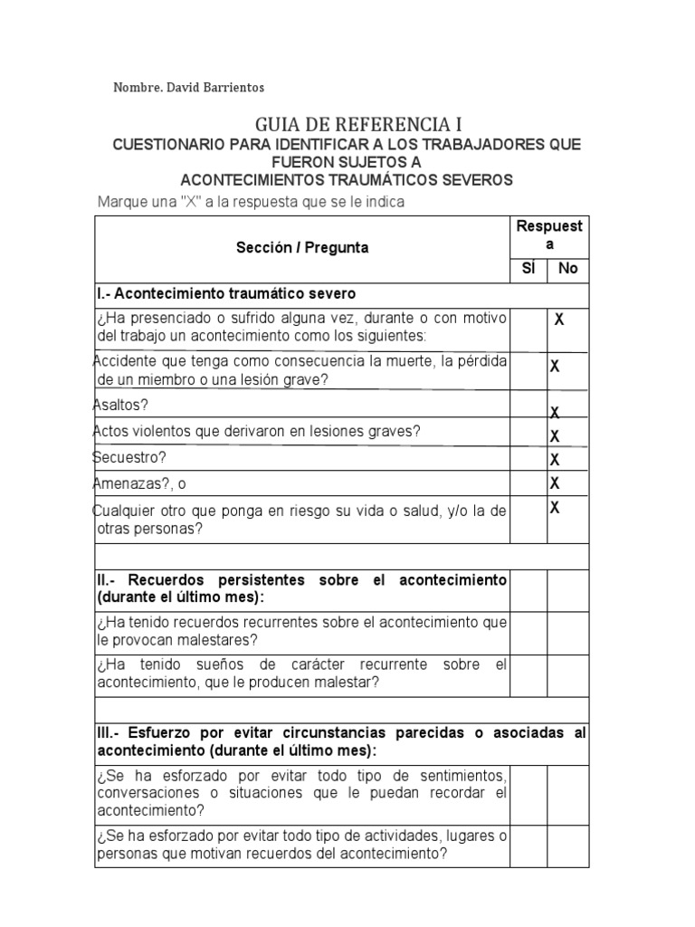 Cuestionario para Identificar Los Factores de Riesgo Psicosocial y Evaluar El | PDF | Bienestar ...