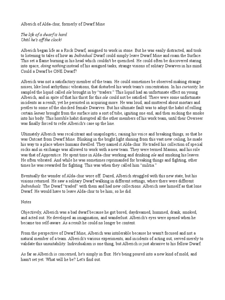 Alberich The Dwarf | PDF | Dwarf (Dungeons & Dragons)