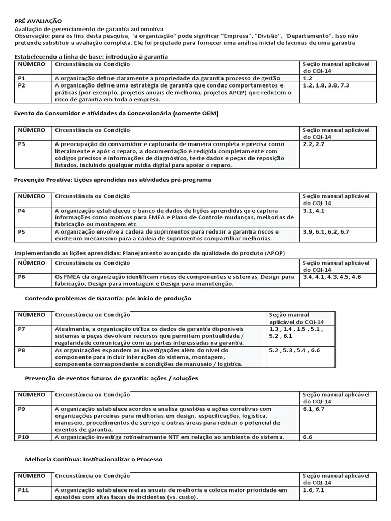 Cqi 14 | PDF | Cadeia de suprimentos | Qualidade (negócios)