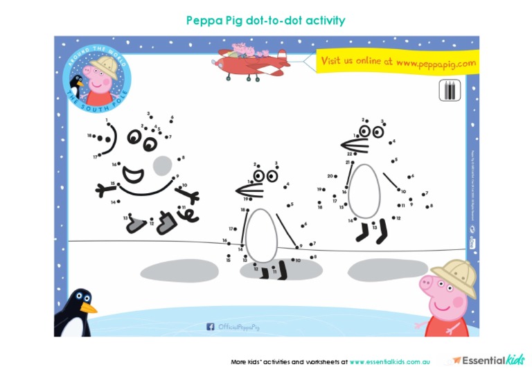 Peppa Pig Dot-To-Dot Activity: More Kids' Activities and Worksheets at ...