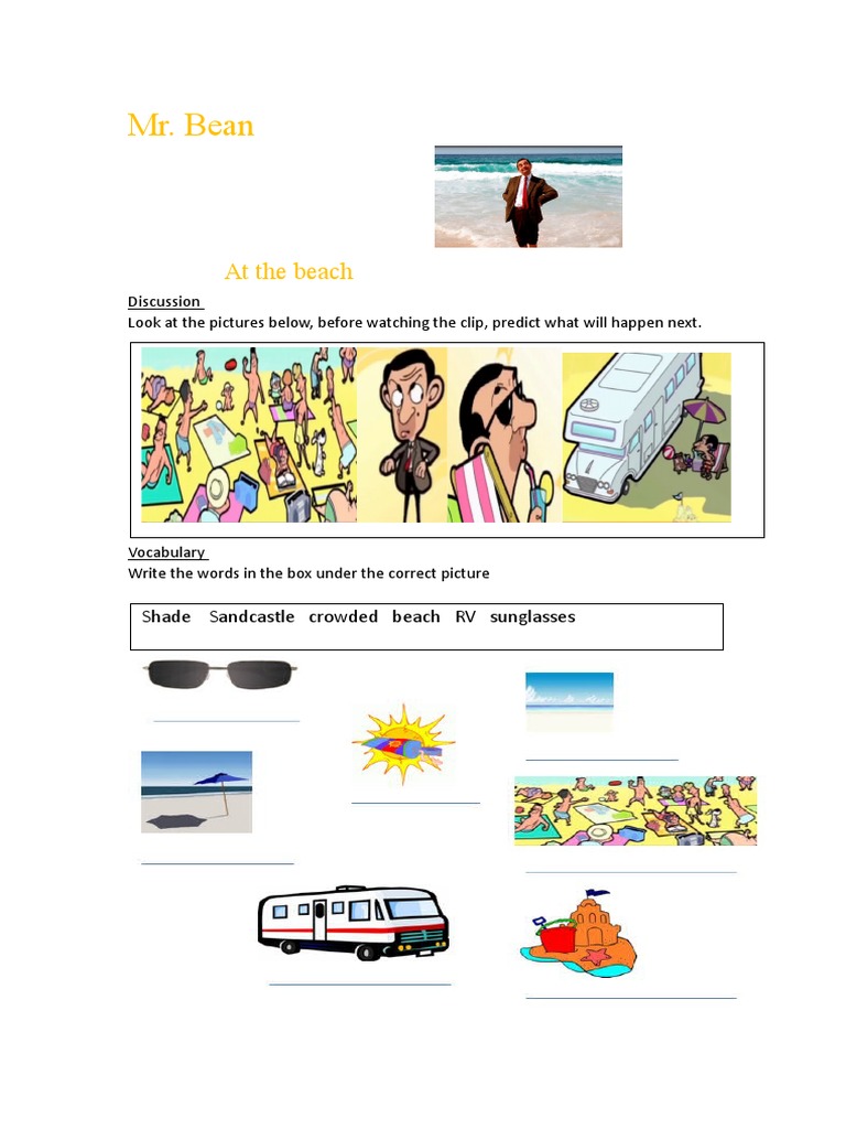 MR Bean Beach Day - Teacher - Switcher | PDF
