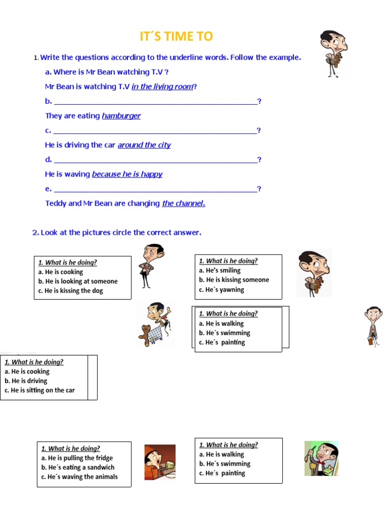 Mr. Bean Activities: Questions & Practice | PDF
