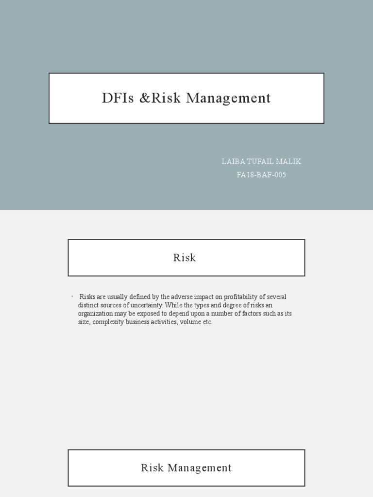 DFIs Risk Management Overview | PDF | Liquidity Risk | Market Liquidity