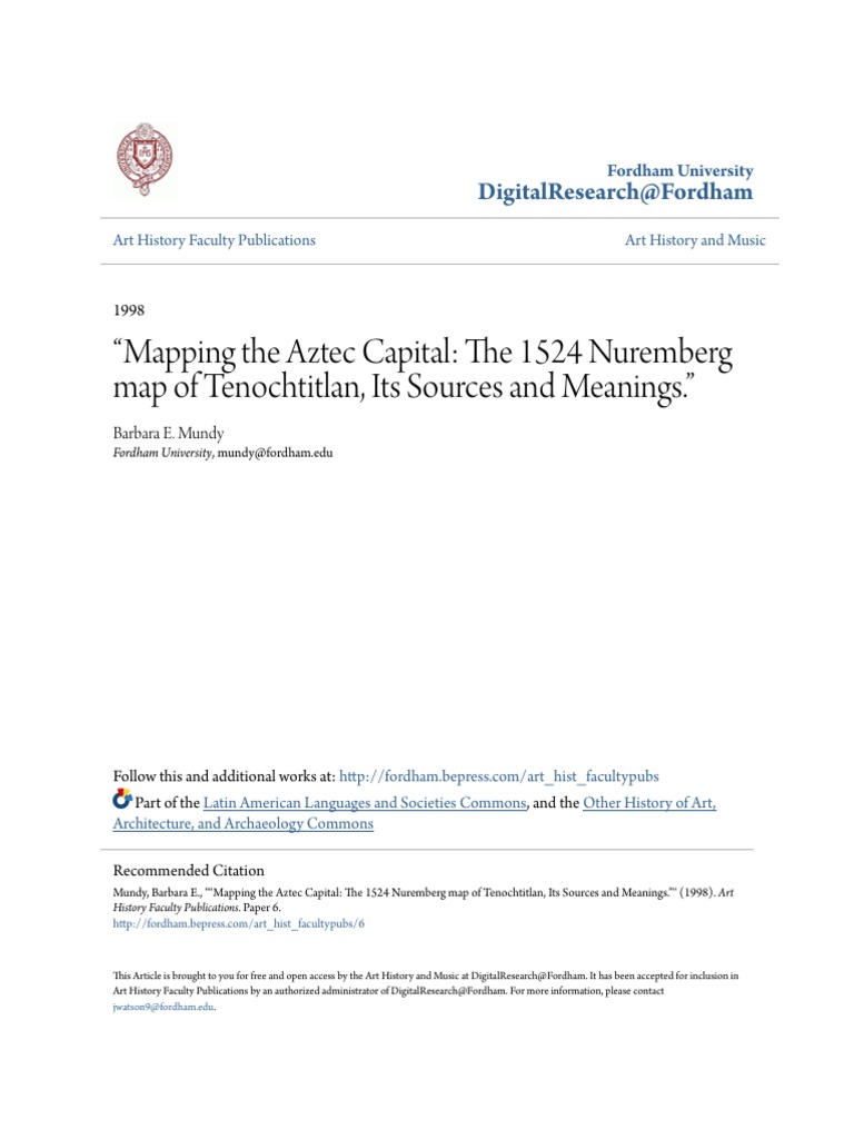 MUNDY, Barbara - Mapping - The - Aztec - Capital - The - 1524 - Nure ...