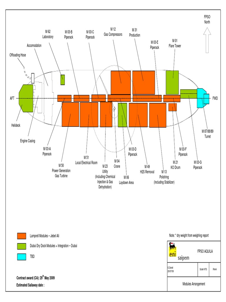 Plotplan FPSO AQUILA - Maps Reva | PDF | Ships | Watercraft