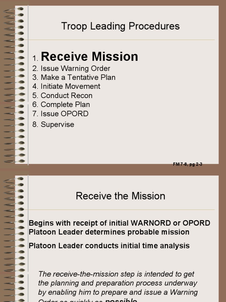 Overview of Troop Leading Procedures | PDF | Reconnaissance | National ...
