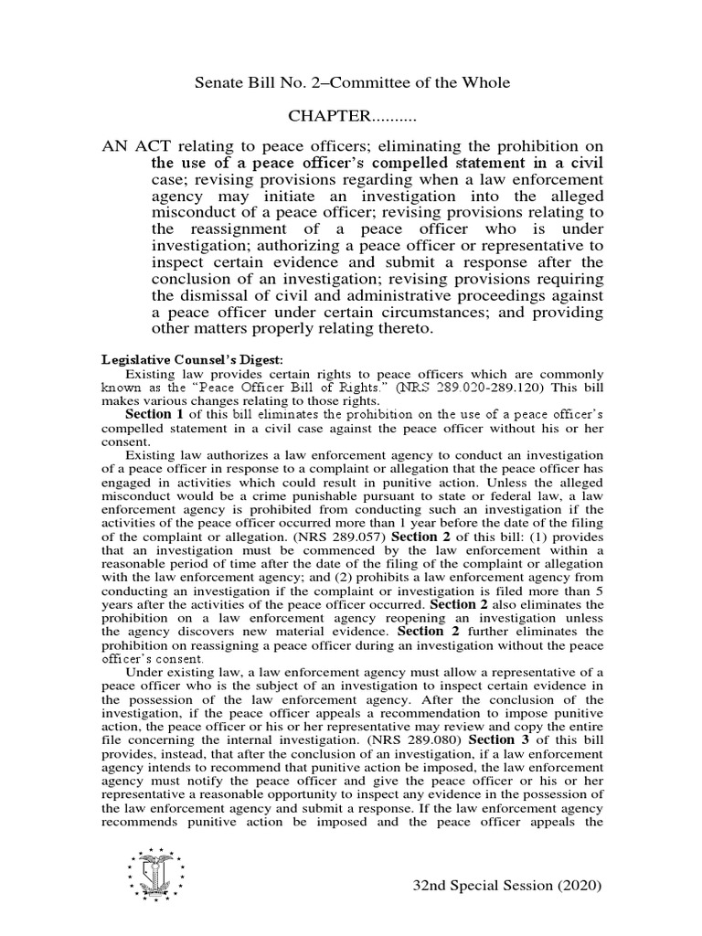 Legislative Counsel's Digest:: 32nd Special Session (2020) | PDF | Law ...