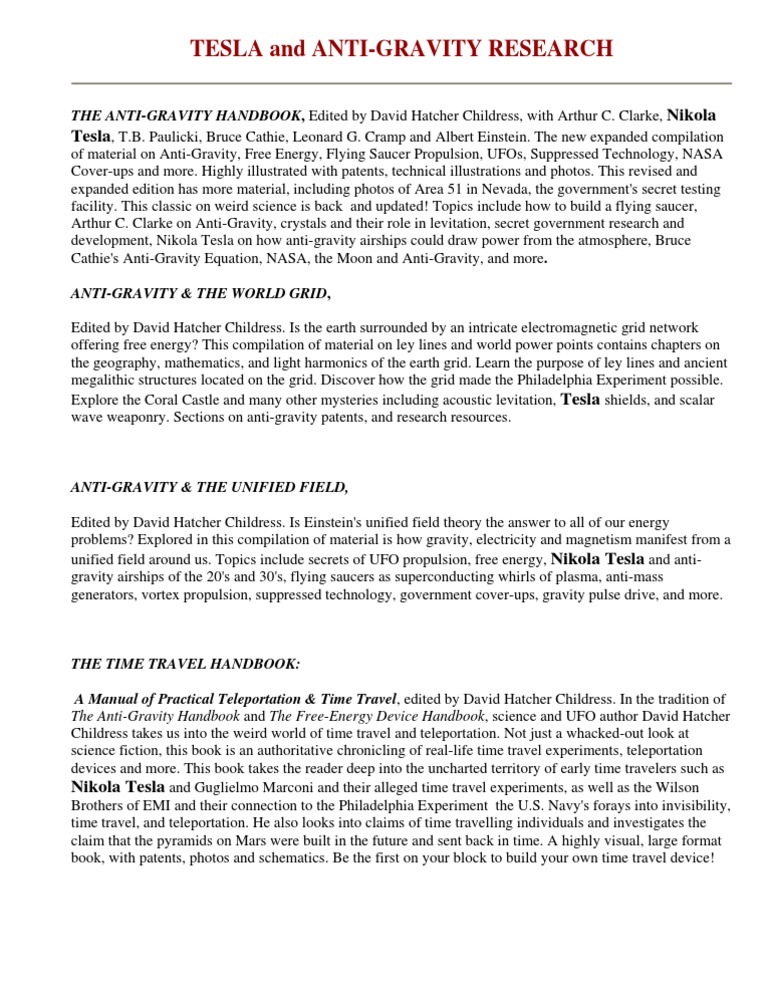Electronics - Nikola Tesla & Antigravity Books | PDF | Field (Physics ...