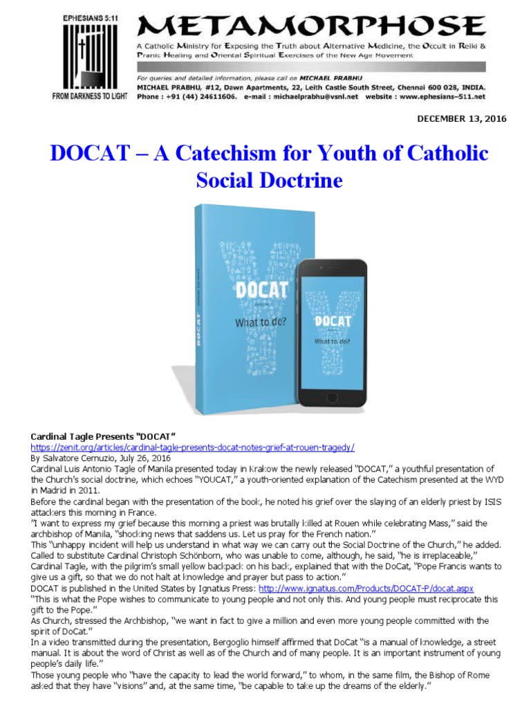 DOCAT - A Catechism For Youth of Catholic Social Doctrine: DECEMBER 13 ...