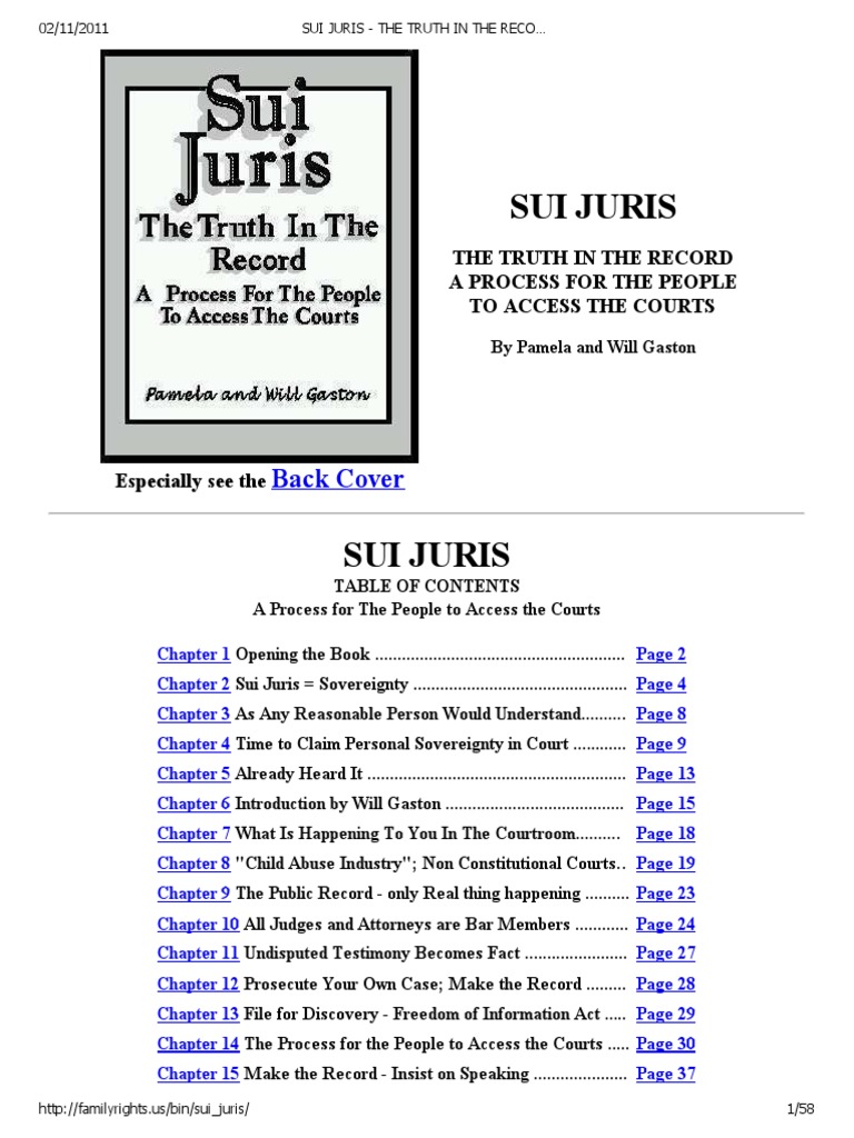 Sui Juris The Truth in The Record | PDF | Lawyer | Sovereignty