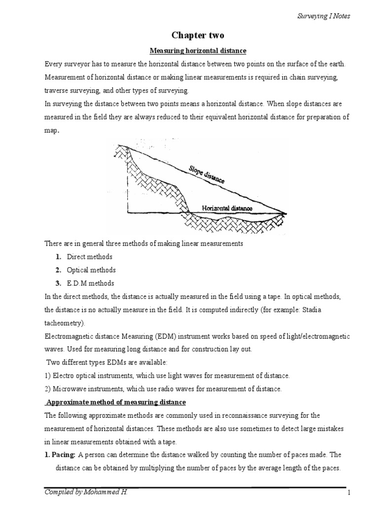 Chapter Two: Measuring Horizontal Distance | PDF | Surveying | Foot (Unit)