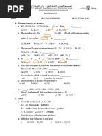 Class 5 ICSE Maths Sample Papers Term 1 Model 2 | PDF | Mathematical Concepts | Elementary ...