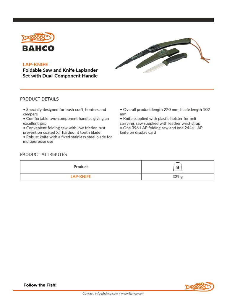 Lap-Knife: Foldable Saw and Knife Laplander Set With Dual-Component ...