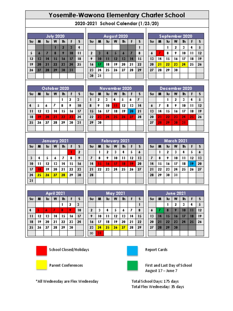 2020-21 School Calendar | PDF