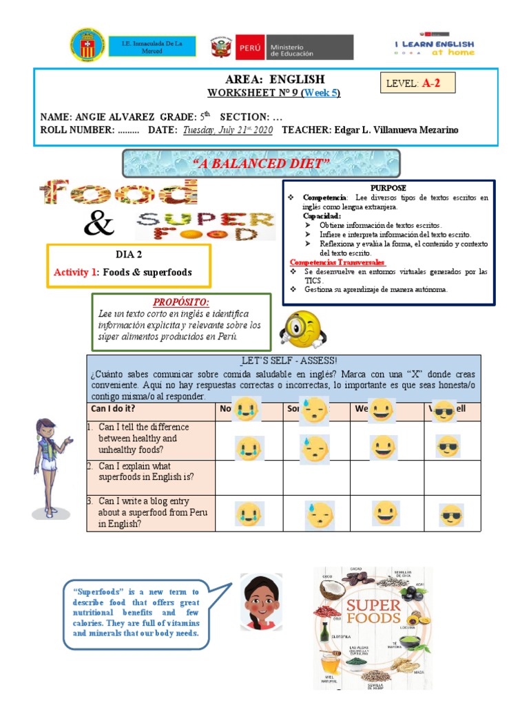 Worksheet 9 - We | PDF | Superfood | Eating Behaviors Of Humans