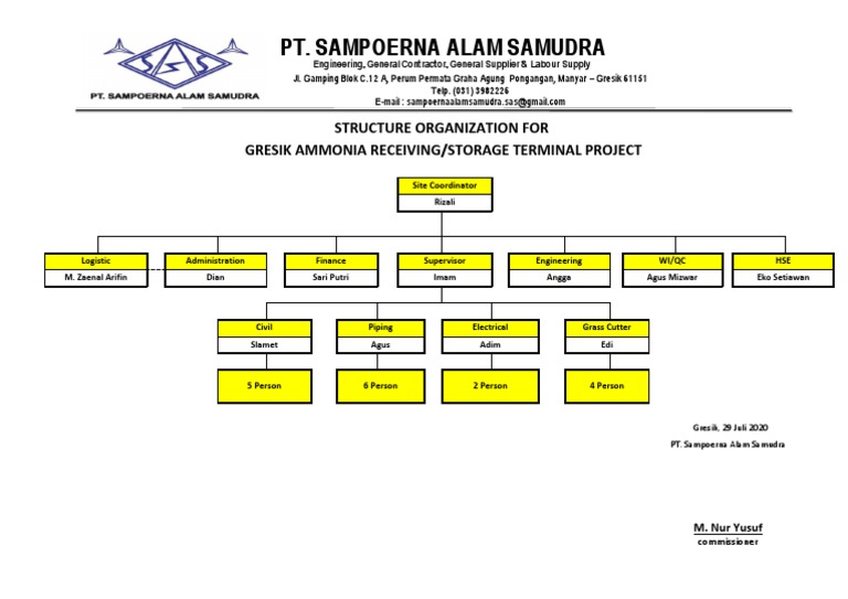 Organization Chart PT SAS | PDF