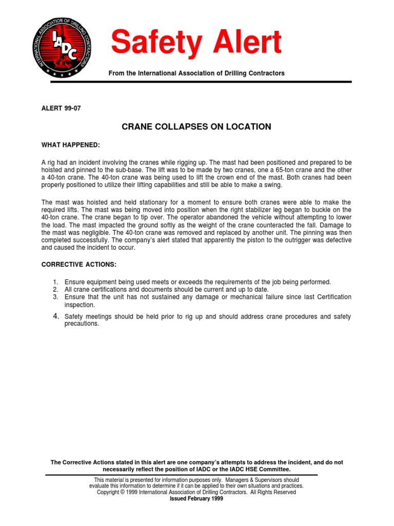 Crane Collapses On Location | PDF