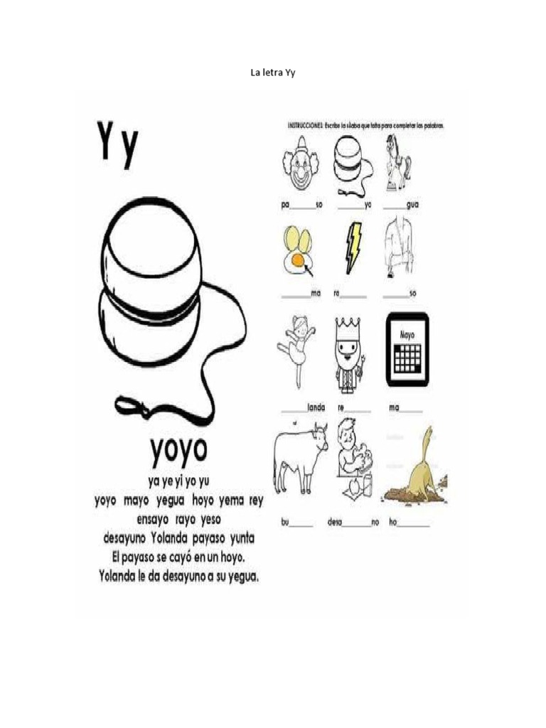 La Letra Yy | PDF | Artes del Lenguaje y Comunicación
