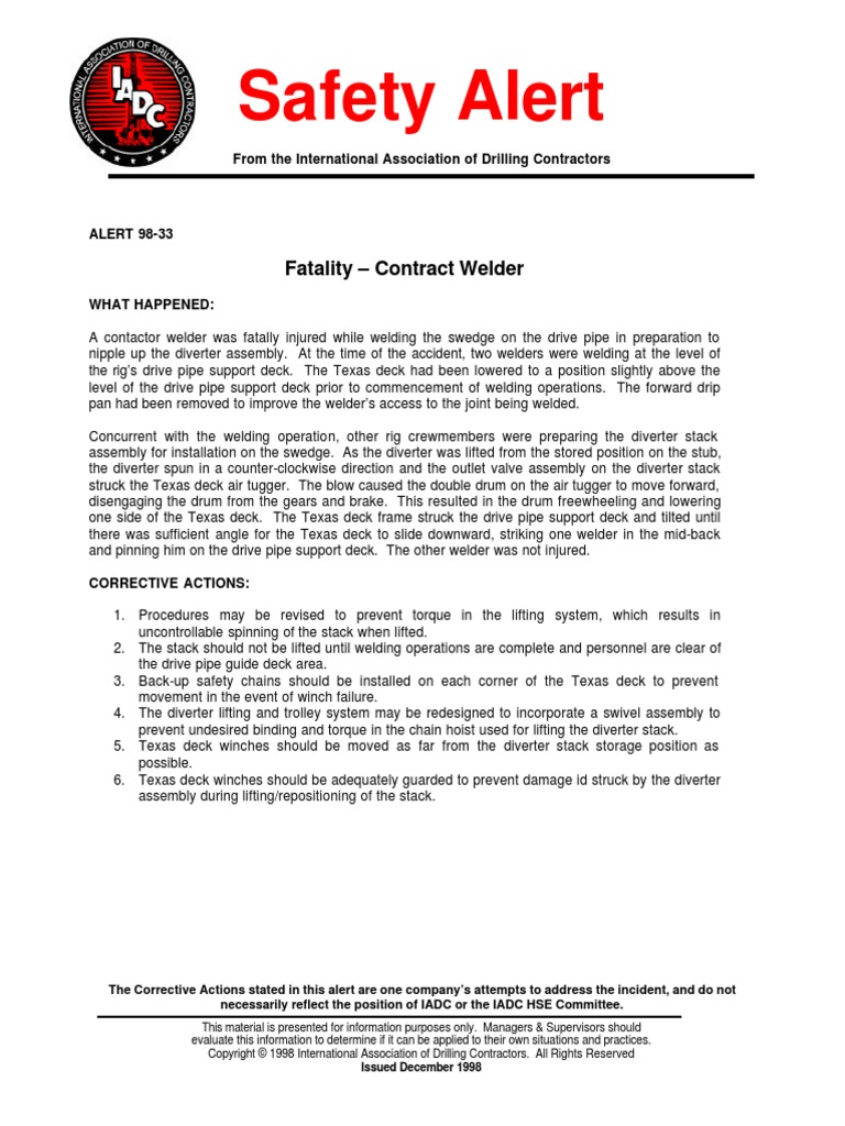 Fatality Contractor Welder | PDF | Pipe (Fluid Conveyance ...